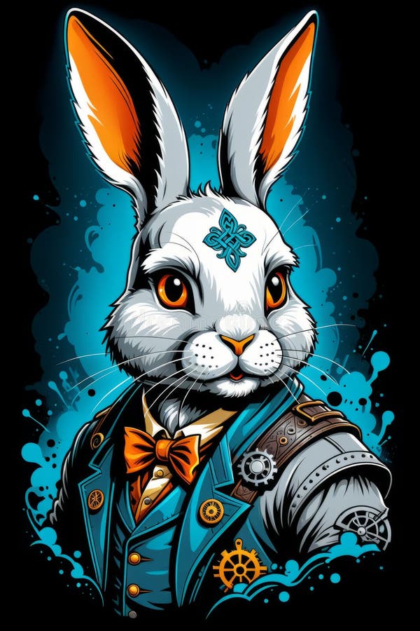 An Image of a Rabbit Dressed As a Steam Punk Gentleman Stock Image ...