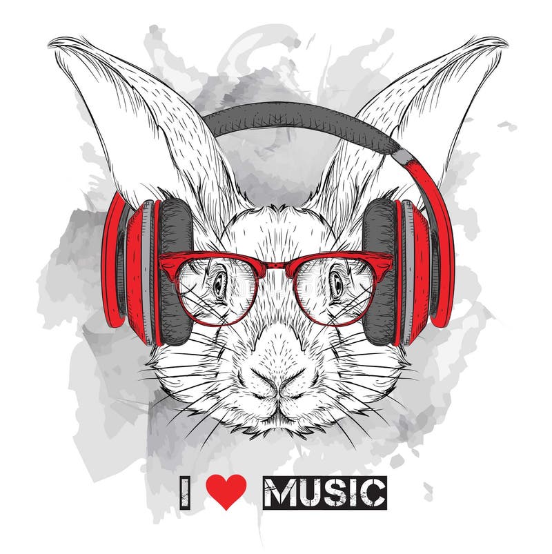 Bunny Headphones Stock Illustrations – 221 Bunny Headphones Stock ...