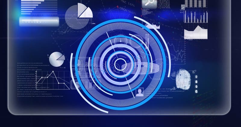 Image of Radar Moving Over Scientific Graph and Data Stock Illustration ...