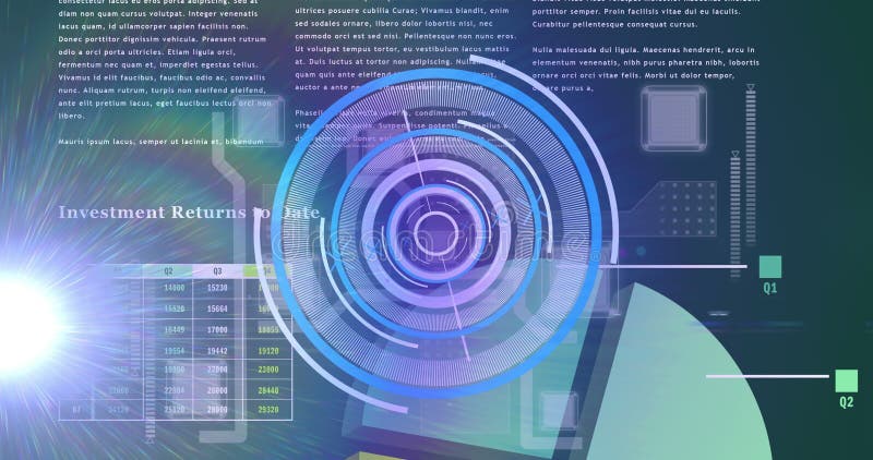 Image of Radar Moving Over Scientific Graph and Data Stock Illustration ...