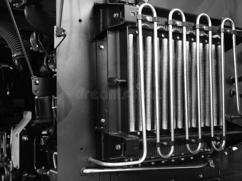The Image of the Radiator of the Diesel Engine Stock Photo - Image of ...
