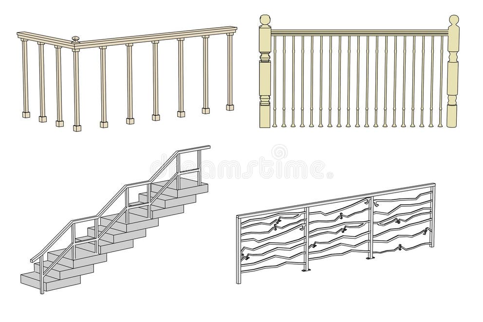 Image of Railing (architecture) Stock Illustration - Illustration of ...