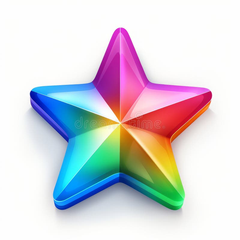 An Image of a Rainbow Colored Star on a White Background Stock ...