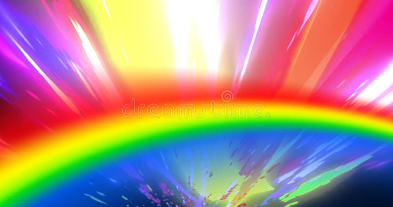 Image of Rainbow Moving in Seamless Loop Over Light Trails Stock ...
