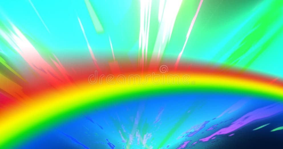 Image of Rainbow Moving in Seamless Loop Over Light Trails Stock ...