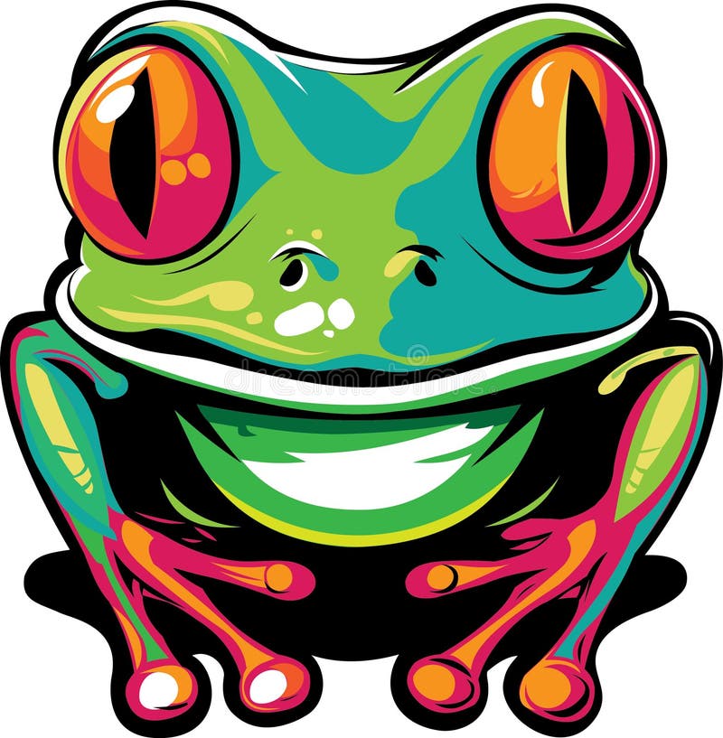 Green Rainforest Frog stock illustration. Illustration of suitable ...