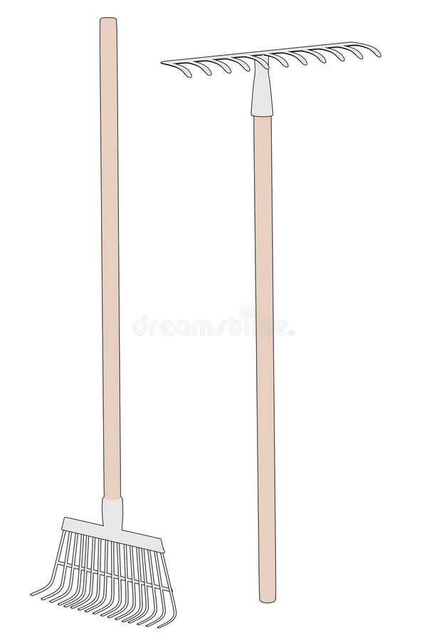 Image of rake tool stock illustration. Illustration of drawing - 37704101