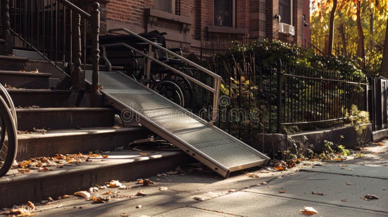 Image of a Ramp on a Sidewalk Next To a Building Stock Image - Image of ...