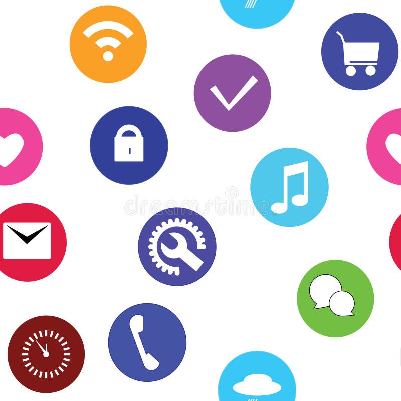 Image of Randomly Arranged Icons Stock Illustration - Illustration of ...