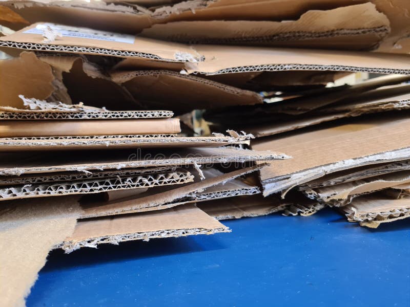 Flattened Cardboard Boxes Stacked Randomly Stock Image - Image of ...