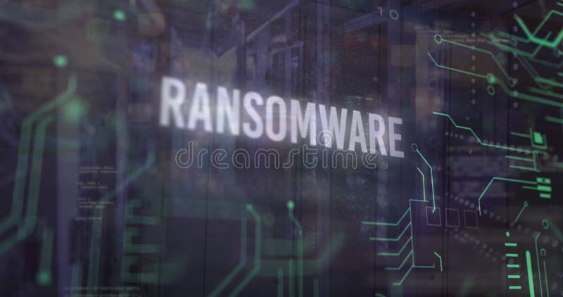 Image of Ransomware, Computer Language, Circuit Board Pattern Over Data ...