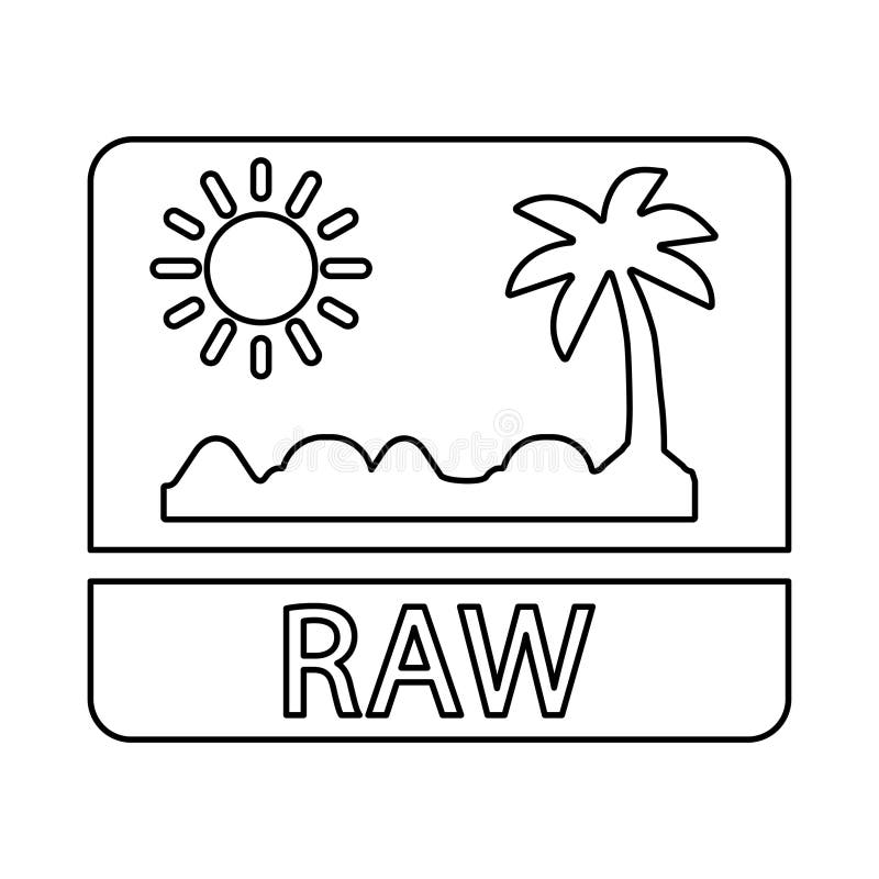 Image Raw File Icon in Outline Style Stock Vector - Illustration of ...