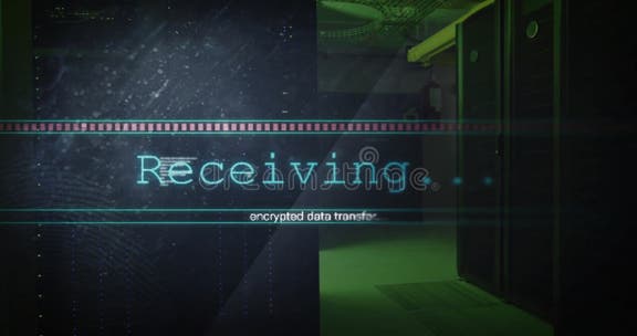 Image of Receiving, Encrypted Data Text on Interface Processing Over ...