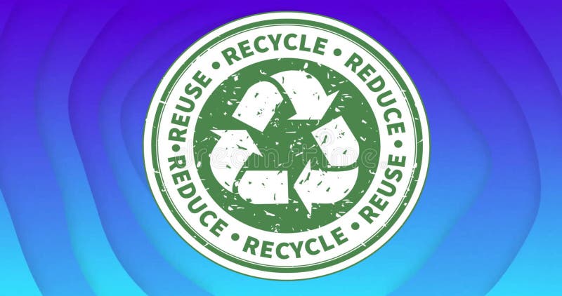 Image of Recycle Sign on Blue Background Stock Illustration ...