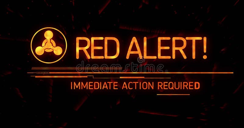 Image of Red Alert Sign and Text on Black Background Stock Illustration ...
