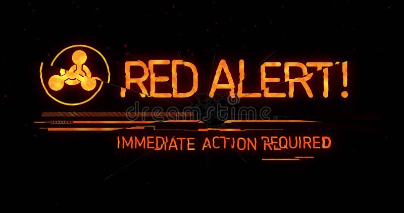 Image of Red Alert Sign and Text on Black Background Stock Illustration ...