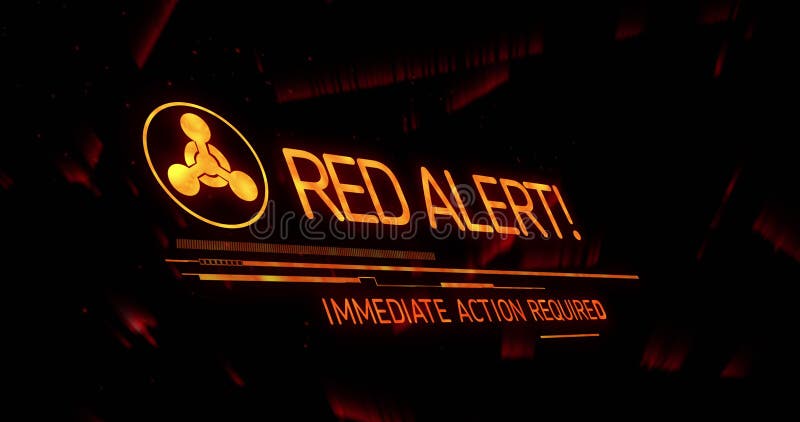 Image of Red Alert Sign and Text on Black Background Stock Illustration ...