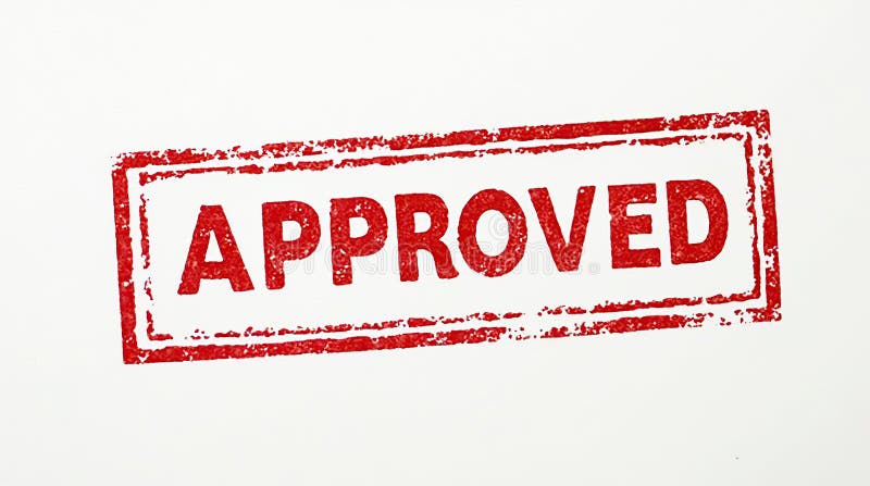Red Approved Stamp on White Paper for Document Validation Stock ...