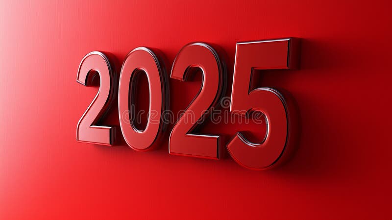 The Image is a Red Background with the Number Twenty-five Written in ...