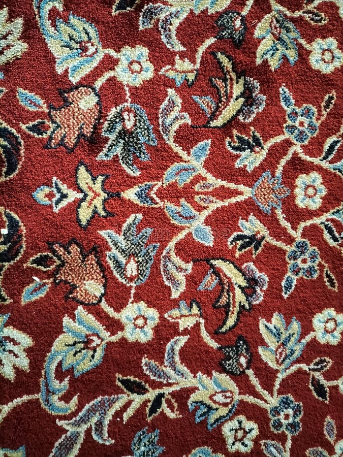 Image of Red Carpet with Flower Pattern Stock Image - Image of carpet ...