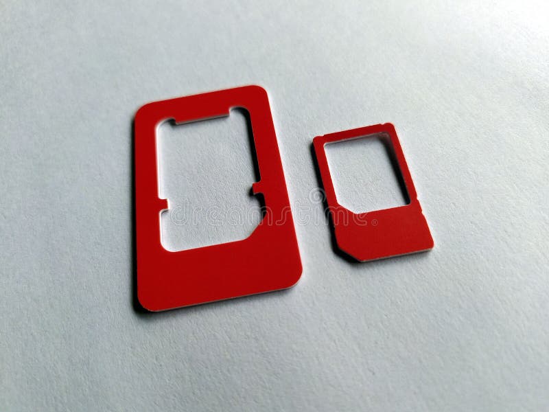 Red Color Sim Slot Isolate White Background Stock Image - Image of ...