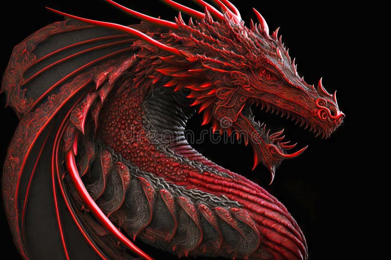 Image of Red Dragons As Embodiment of Danger and Evil Stock ...