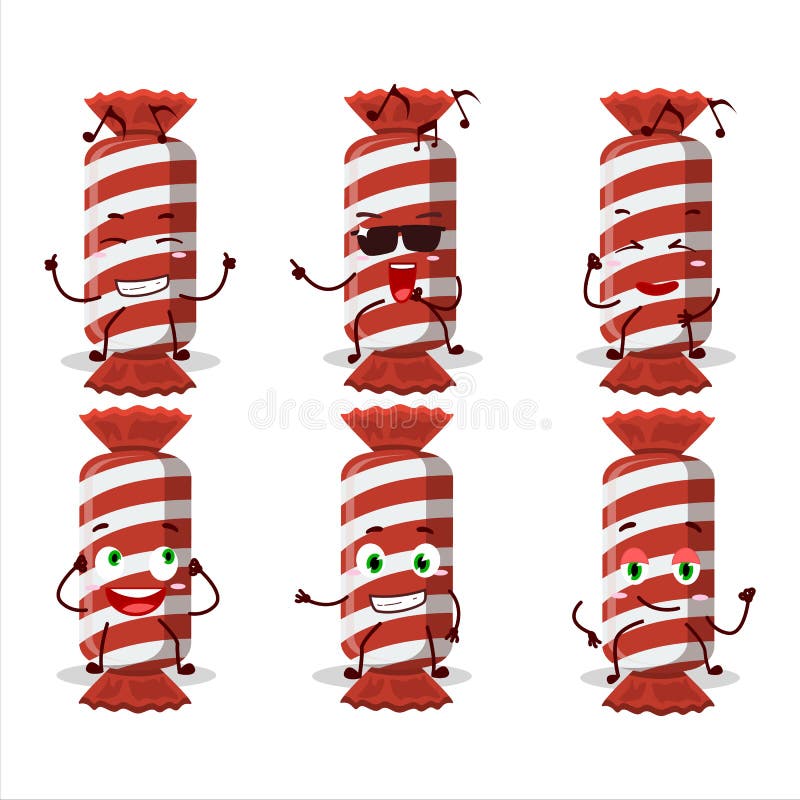 An Image of Red Long Candy Package Dancer Cartoon Character Enjoying ...