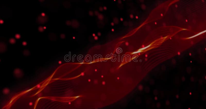Image of Red Particles Forming Curved Structure Over Undulating Red ...