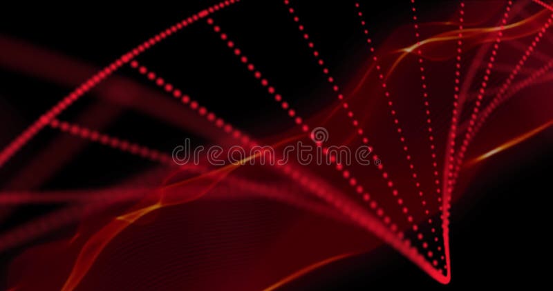 Image of Red Particles Forming Curved Structure Over Undulating Red ...