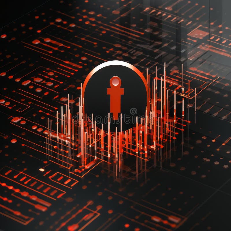An Image of a Red Person on a Computer Screen Stock Illustration ...