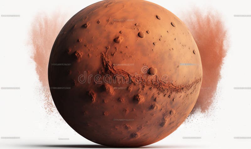 An Image of a Red Planet with Dust Coming Out of it Stock Illustration ...