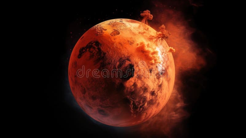 An Image of a Red Planet in Space. AI Generative Image. Stock ...