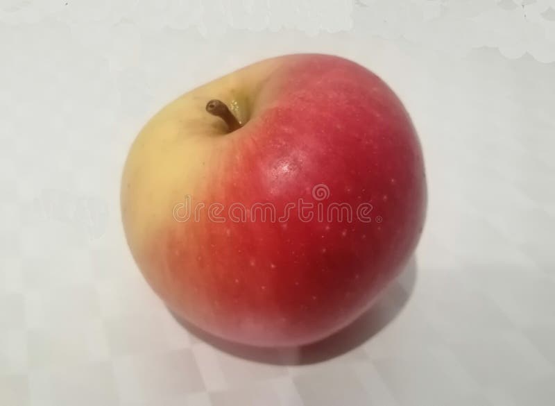 Red Seasonal Apple on a Light Background Stock Image - Image of apple ...