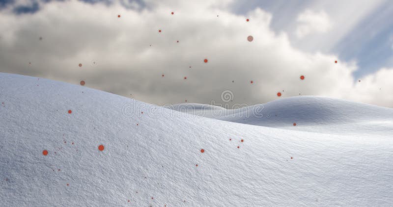 Image of Red Spots Falling Over Winter Scenery Stock Illustration ...