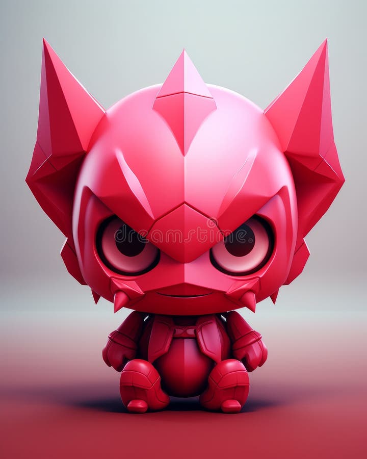 An Image of a Red Toy with Horns on Its Head Stock Illustration ...