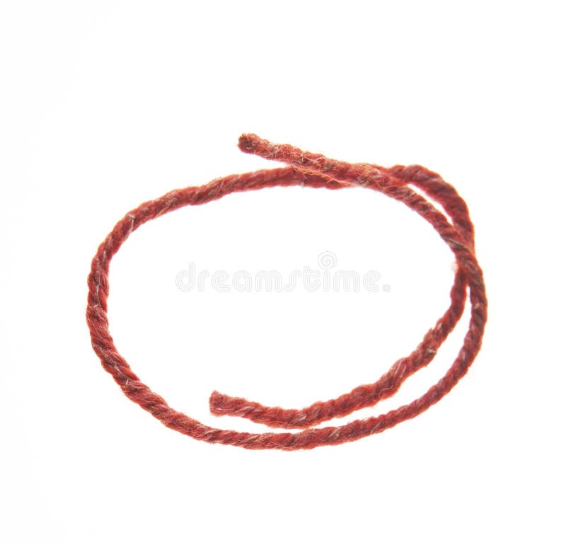 Red Thread on White Background. Roll Red Rope. Fashion Designer Tools ...