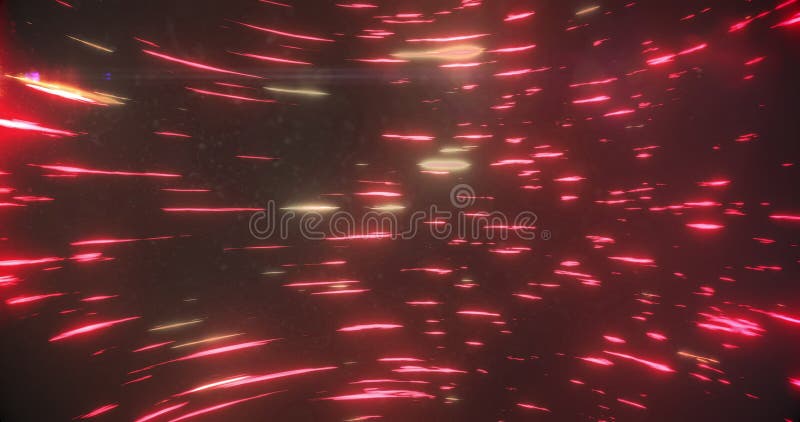 Image of Red and Yellow Light Trails Spinning Against Black Background ...