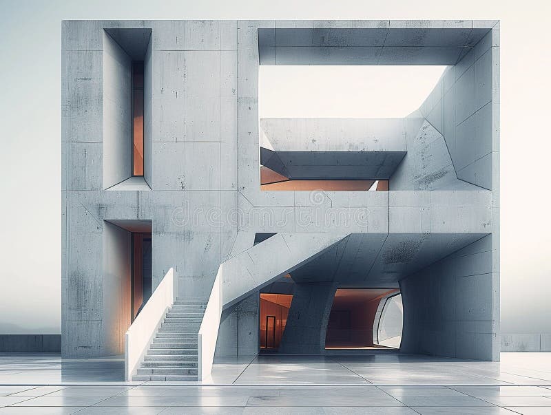 The Image Reference is of a Brutalist Concrete Building. the Title ...