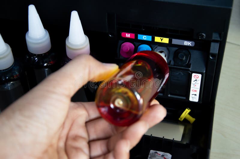Image of Refilling Ink, Printer, Refillable Printer Stock Photo - Image ...
