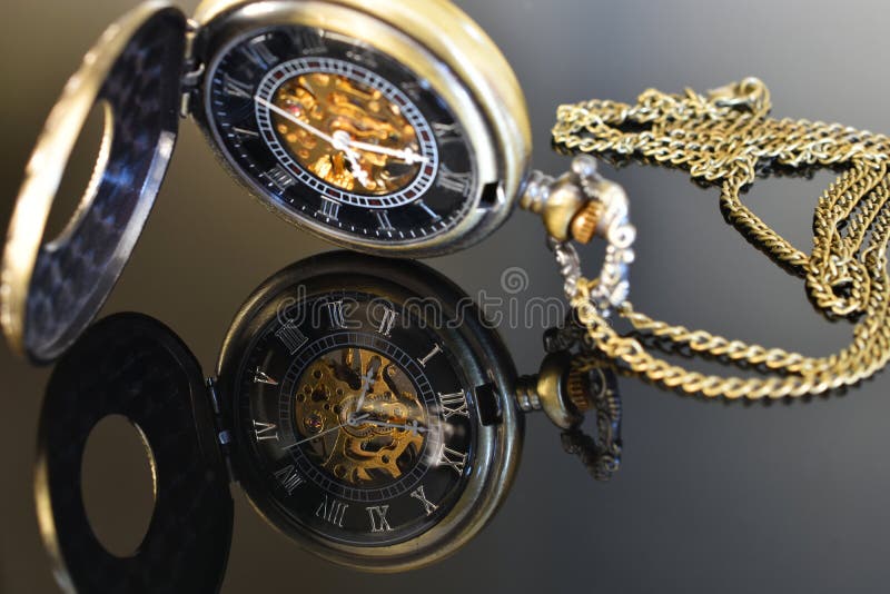Pocket Watch Reflection stock photo. Image of black - 106876428