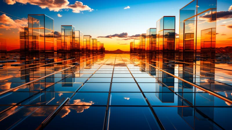 Image of Reflection of City in the Water. Generative AI Stock ...