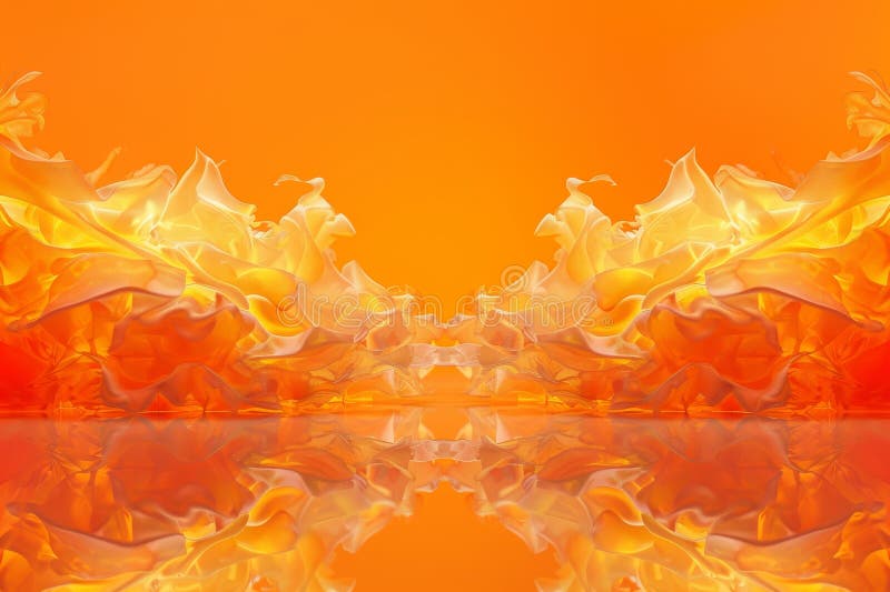 The Image is a Reflection of a Fire in a Body of Water with Generative ...