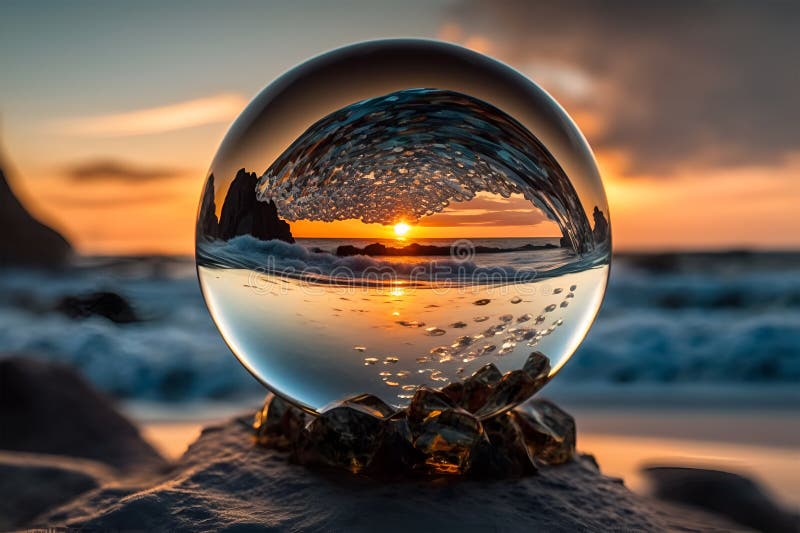 Image of the Reflective Glass Crystal Ball of the Scene by Which the ...