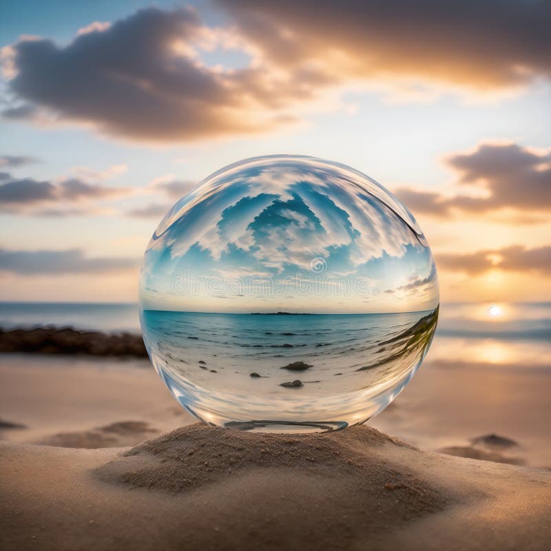 Image of the Reflective Glass Crystal Ball of the Scene by Which the ...