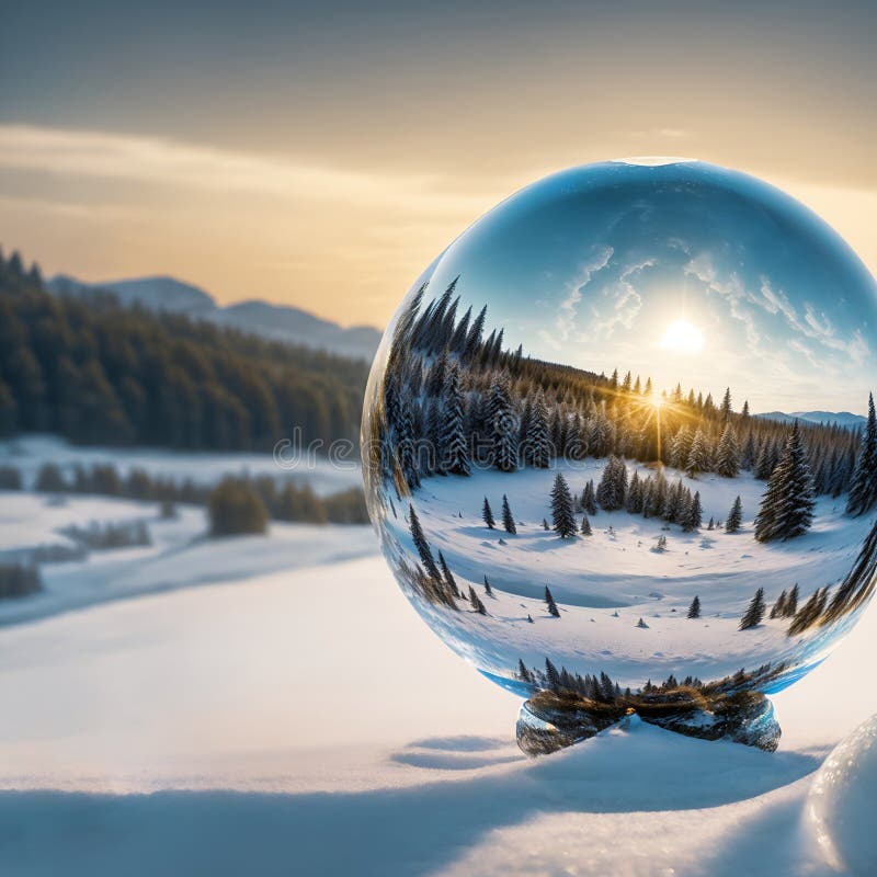 Image of the Reflective Glass Crystal Ball of the Scene by Which the ...