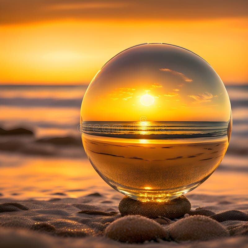Image of the Reflective Glass Crystal Ball of the Scene by Which the ...