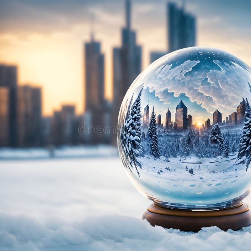 Image of the Reflective Glass Crystal Ball of the Scene by Which the ...