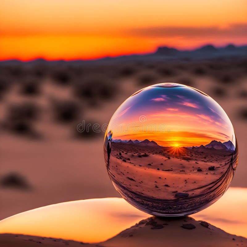 Image of the Reflective Glass Crystal Ball of the Scene by Which the ...