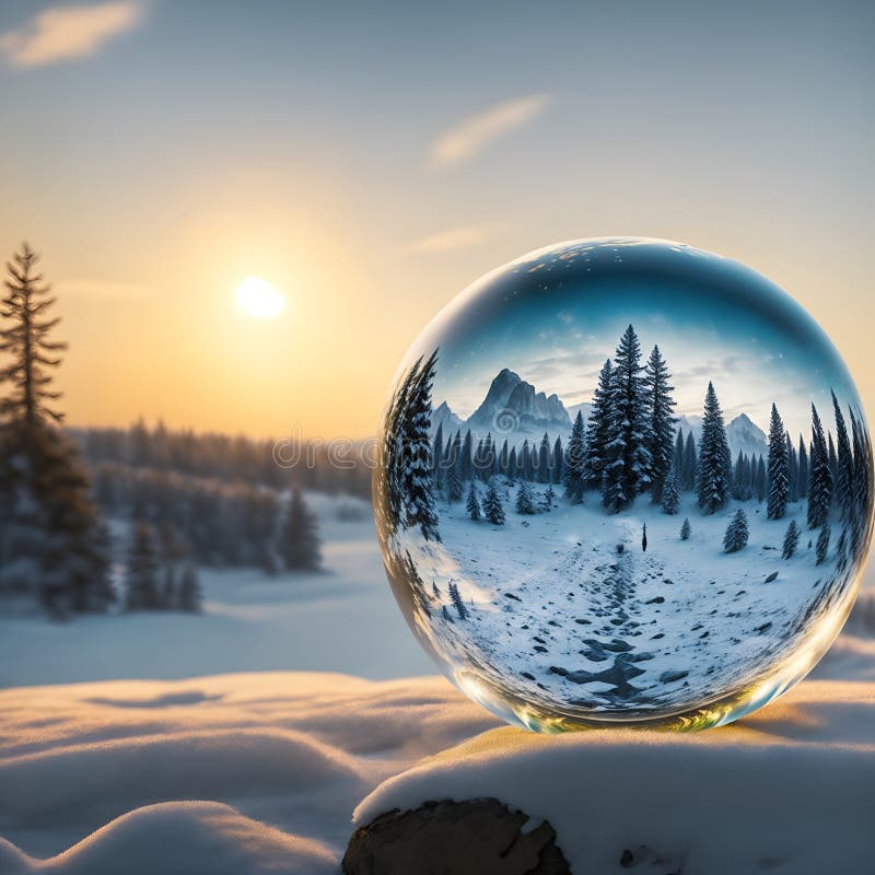 Image of the Reflective Glass Crystal Ball of the Scene by Which the ...