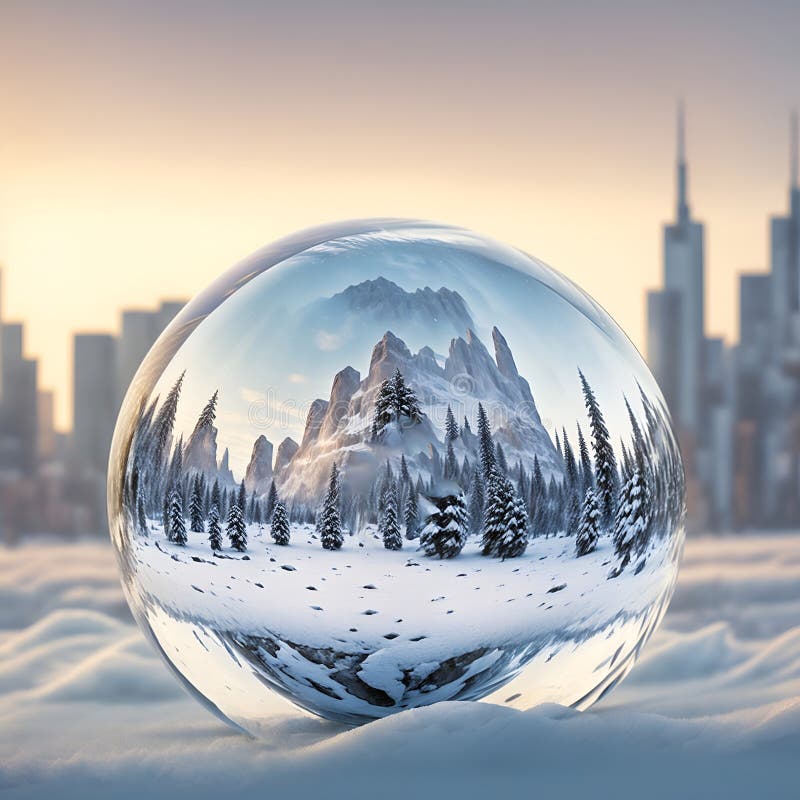 Image of the Reflective Glass Crystal Ball of the Scene by Which the ...